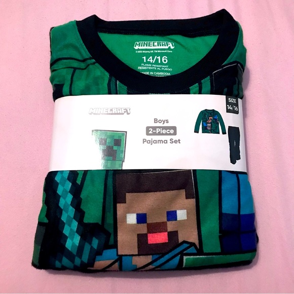 Mojang Minecraft | Pajamas | Minecraft 2 Piece Fleece Pajama Set Steve ...